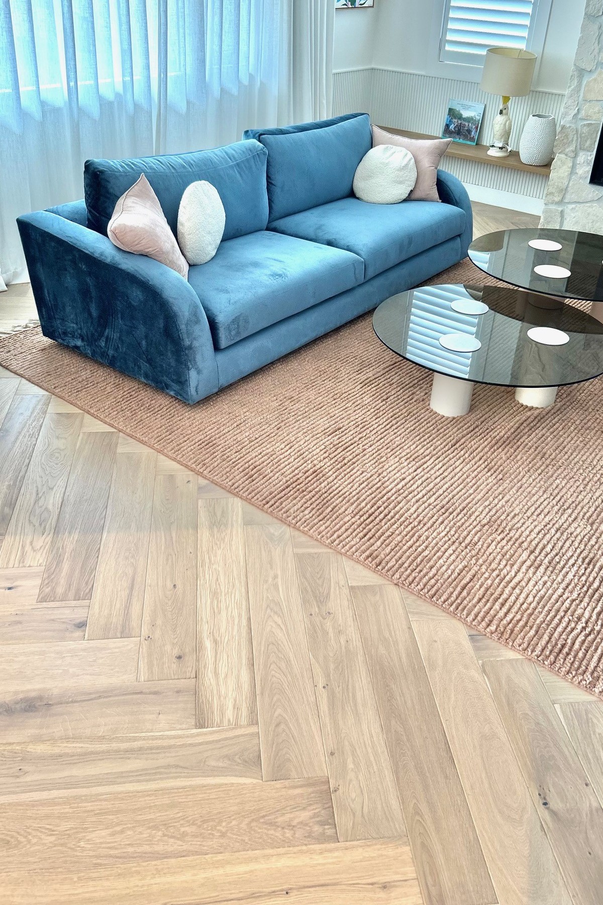 Hampton Grey custom herringbone